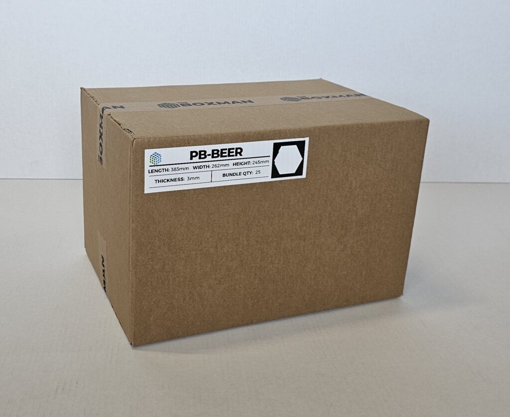 Cardboard Beer Box | 3mm Kraft Brown | 383L x 262W x 245H (mm) | The Boxman