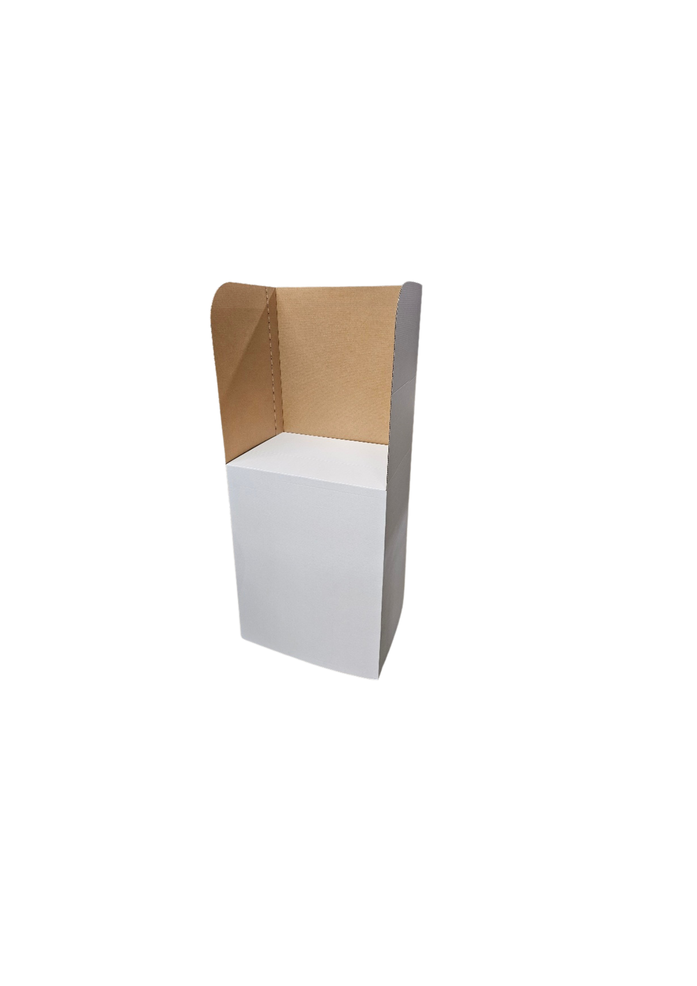 White Cardboard Polling Booth | 3mm White | 670L x 470W x 1580H (mm ...