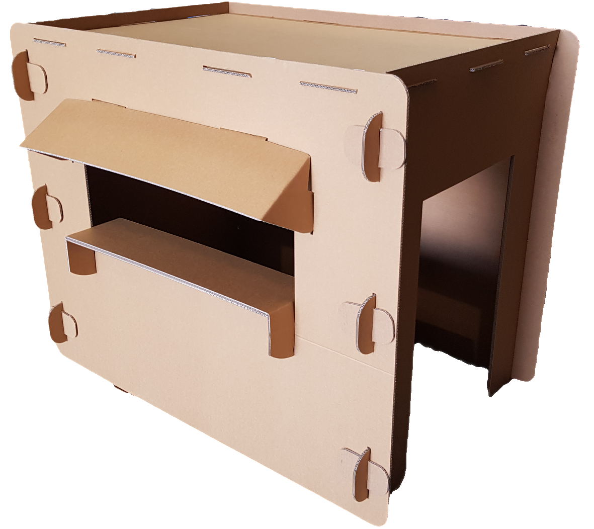 Large Cardboard Cafe Toy | 7mm Kraft Brown | 1400L x 1000W x 1120H (mm ...